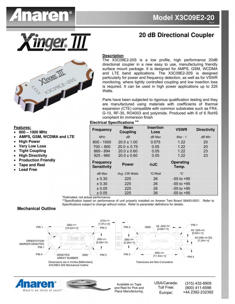 X3C09E2-20S datasheet page 1