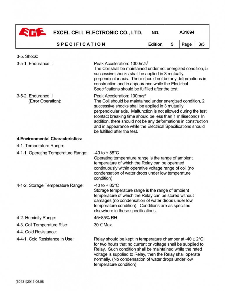 ECE ETR EMI relay specification page 3