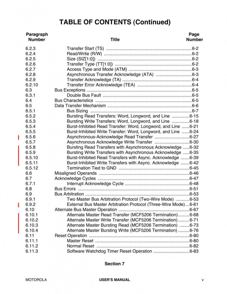MCF5206 documentation page 10