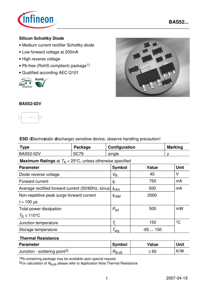 BAS 52-02V datasheet page 1