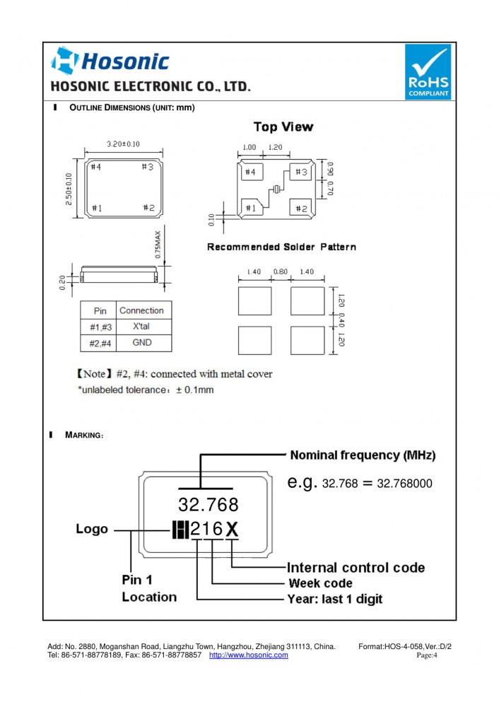 HOSONIC E3SB32E0X0008E datasheet page 4