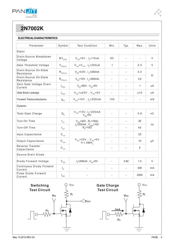 2N7002K datasheet page 2