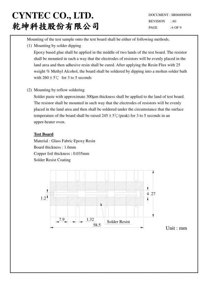 Cyntec RL3720WT technical document page 6