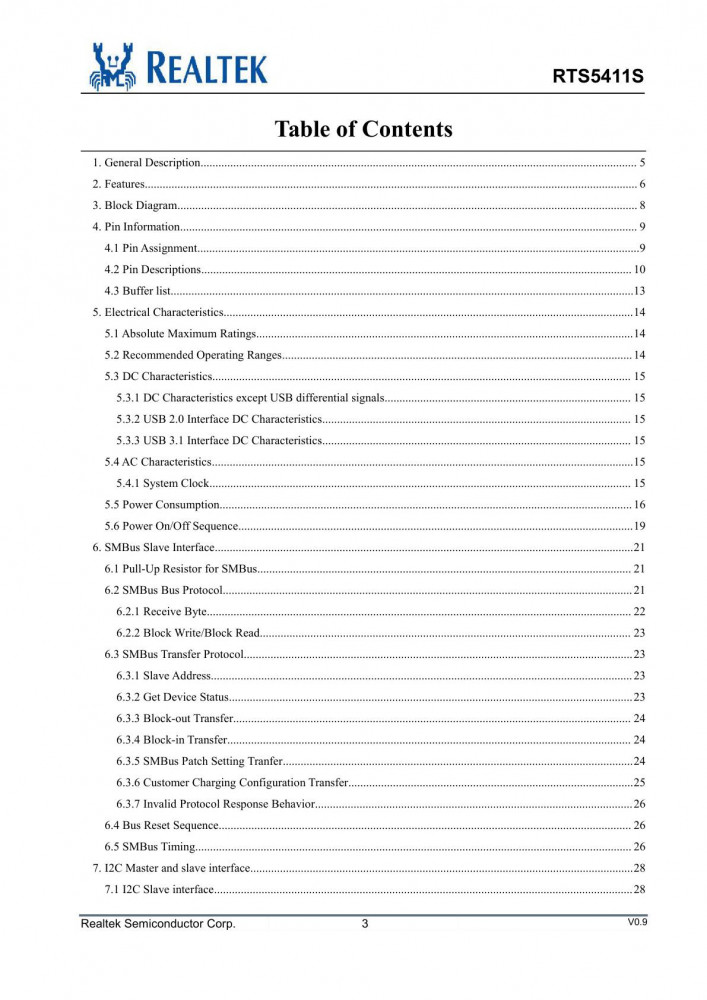 RTS5411S datasheet page 3