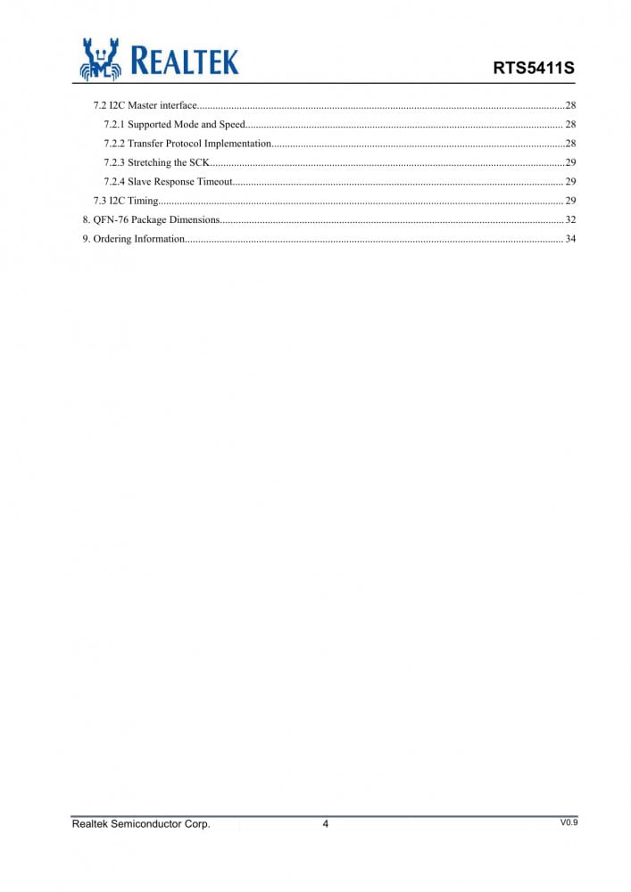 RTS5411S datasheet page 4