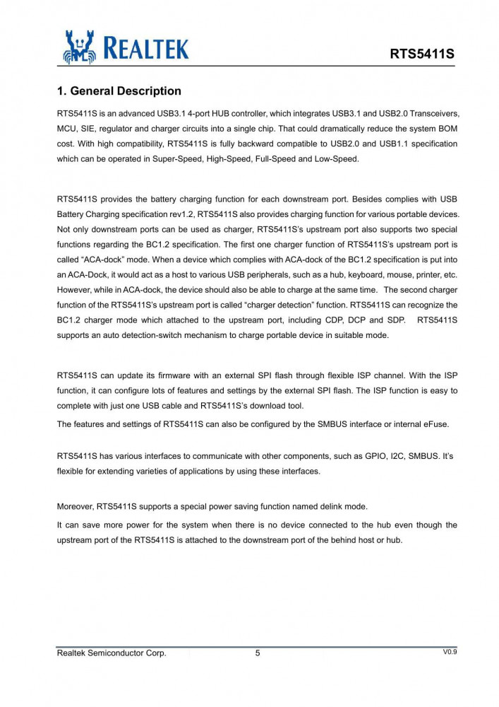 RTS5411S datasheet page 5