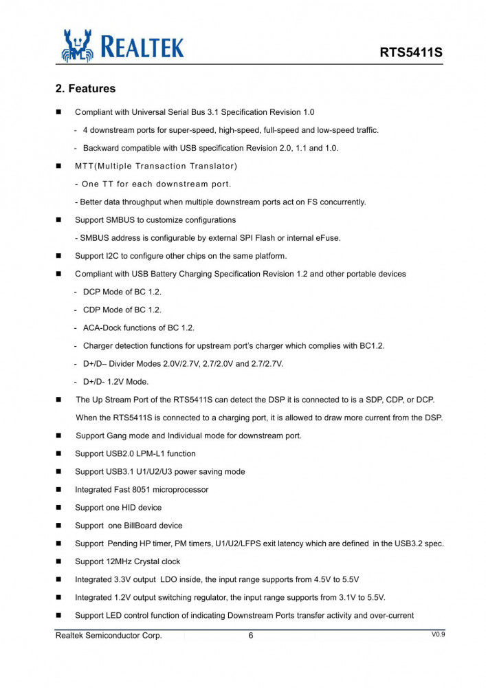 RTS5411S datasheet page 6