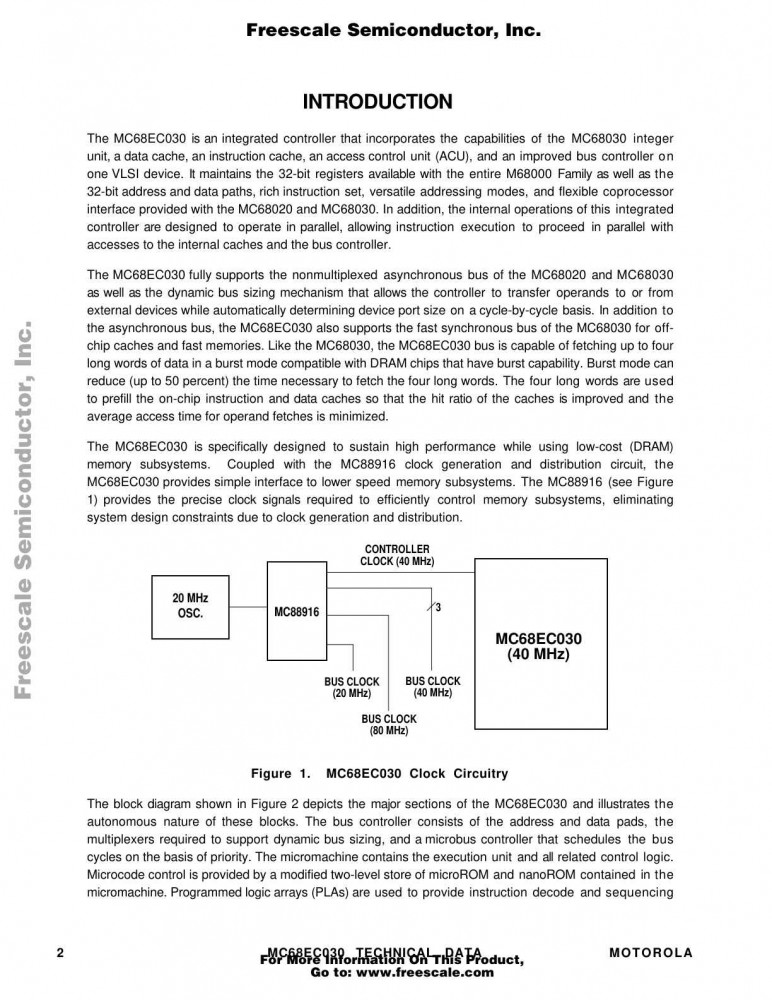 MC68EC030 technical document page 2