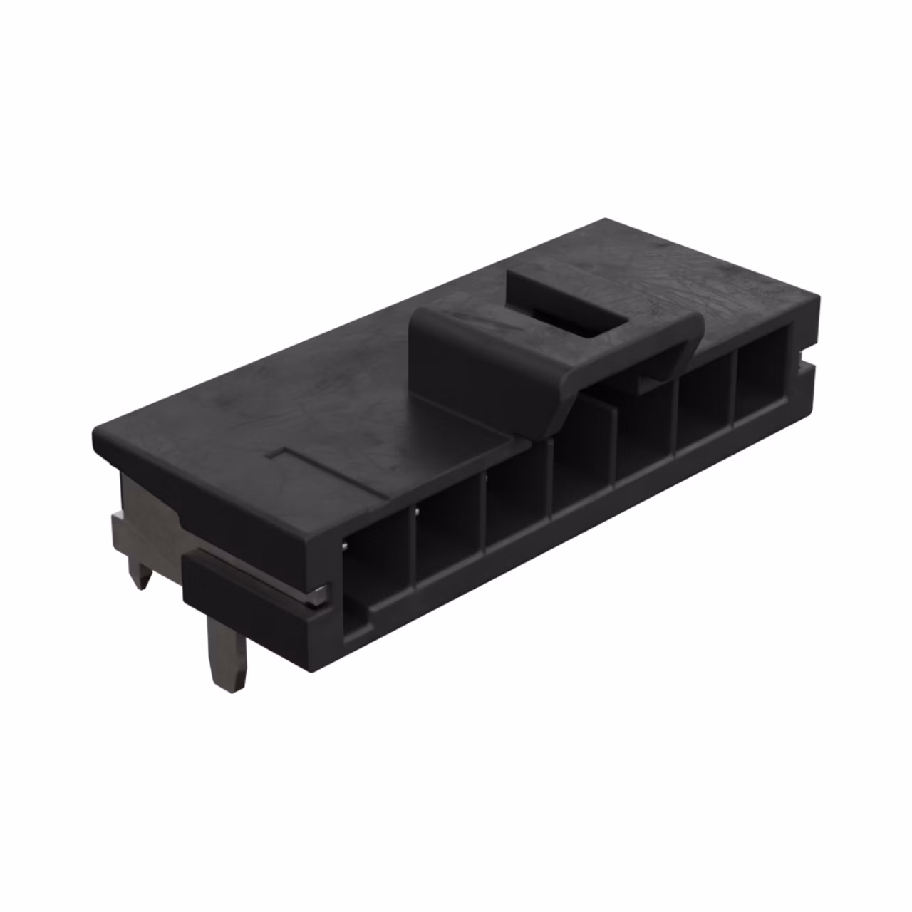 Ultra-Fit Right-Angle Header with Solder Nail, 3.50mm Pitch, Single Row,  7 Circuits, Tin (Sn) Plating, Black, Glow-Wire Capable, Tray for sale