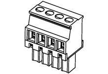 3.50mm Pitch Eurostyle Vertical Plug, with Standard Imprinting, Rear Wire Entry, Black, 4 Circuits