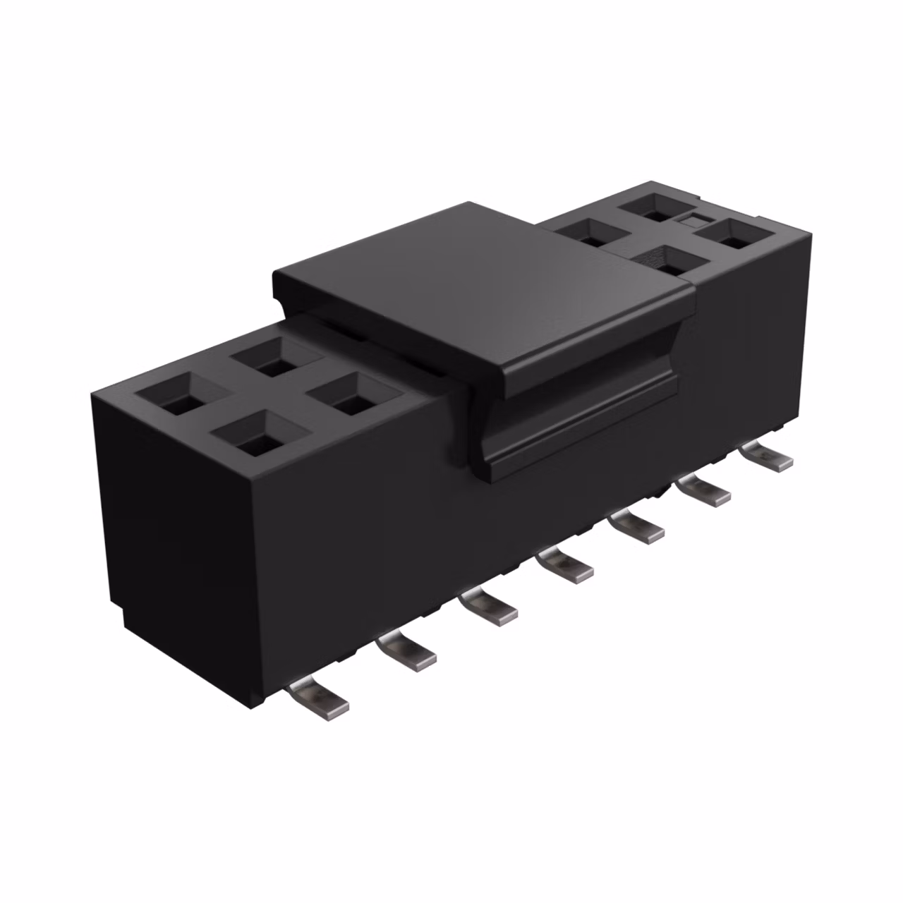 Milli-Grid Receptacle, Surface Mount, Vertical, Top Entry, with Plastic Pegs, with Cap, Tape and Reel, 2.50µm Tin (Sn) Plating, 6 Circuits, Lead-Free