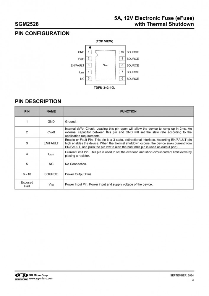 SGM2528 datasheet page 3