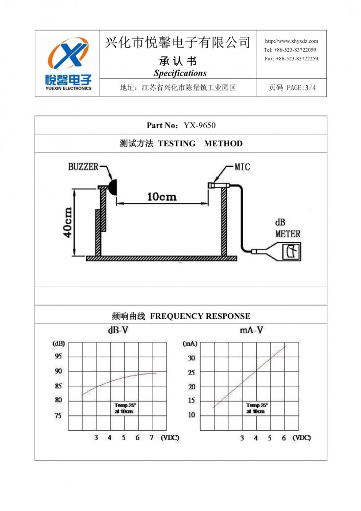YX-SMD9650 specification page 3