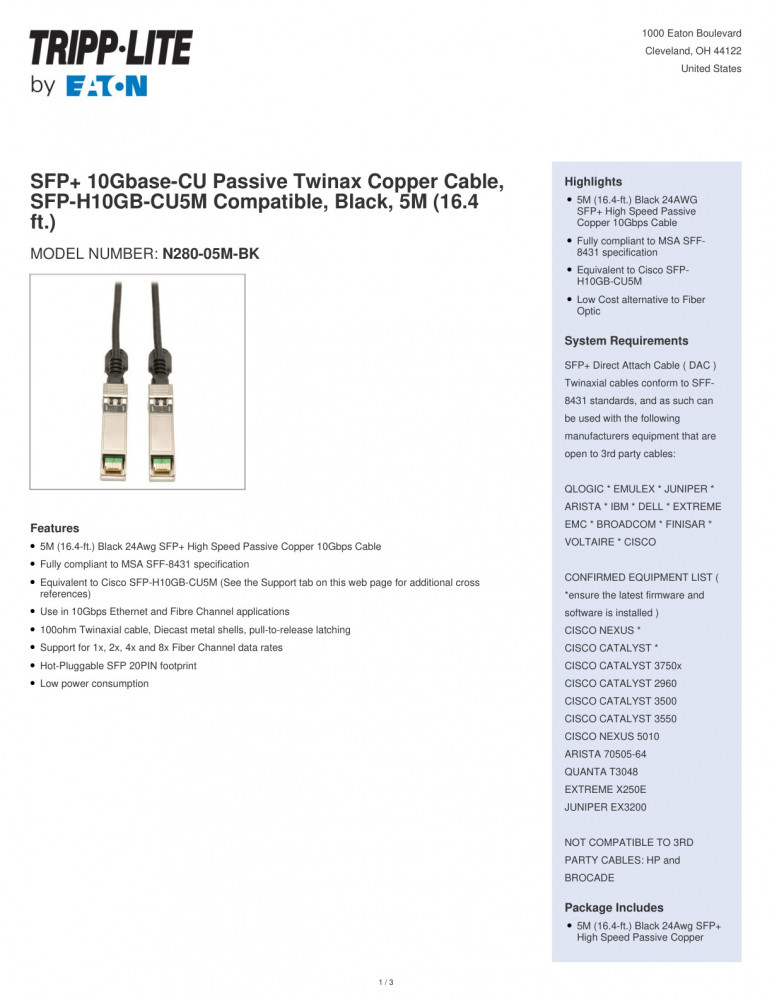 N280-05M-BK technical document page 1
