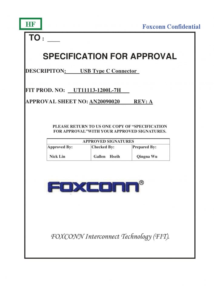FOXCONN UT11113-1200L-7H document page 1