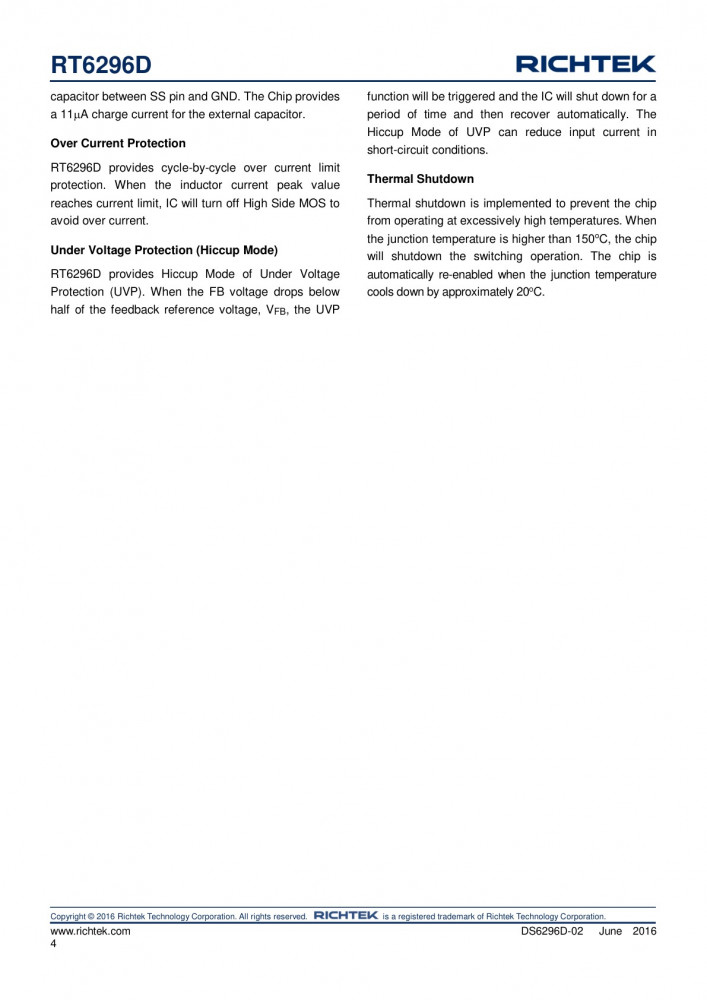 RT6296D datasheet page 4