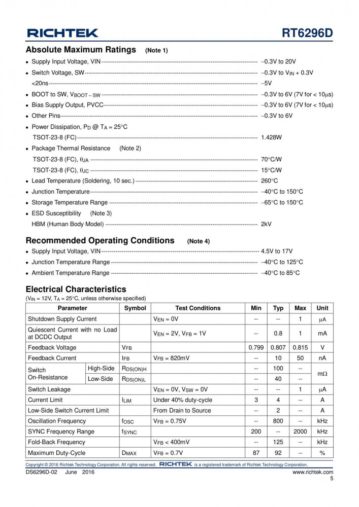 RT6296D datasheet page 5