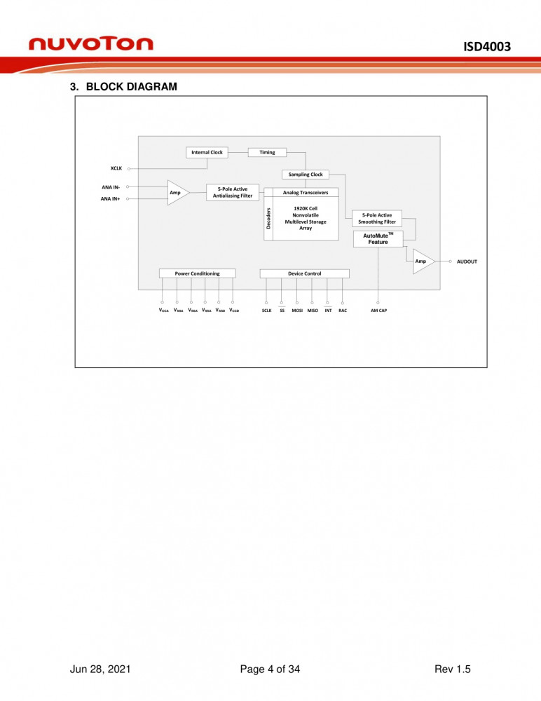 ISD4003 datasheet page 4
