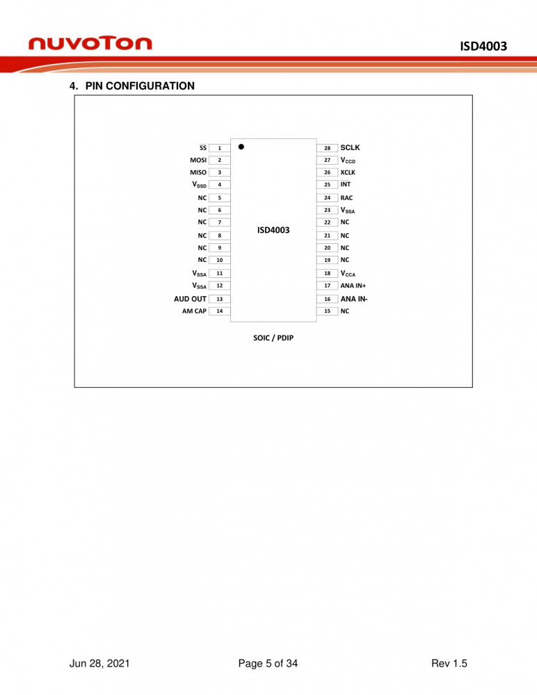 ISD4003 datasheet page 5
