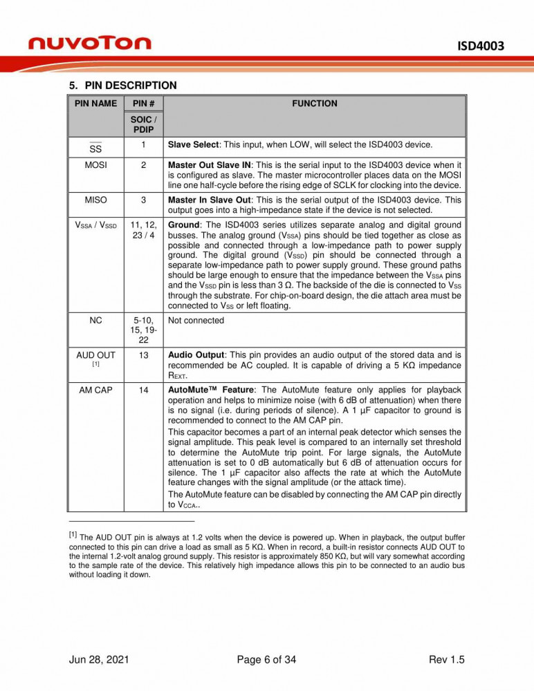 ISD4003 datasheet page 6