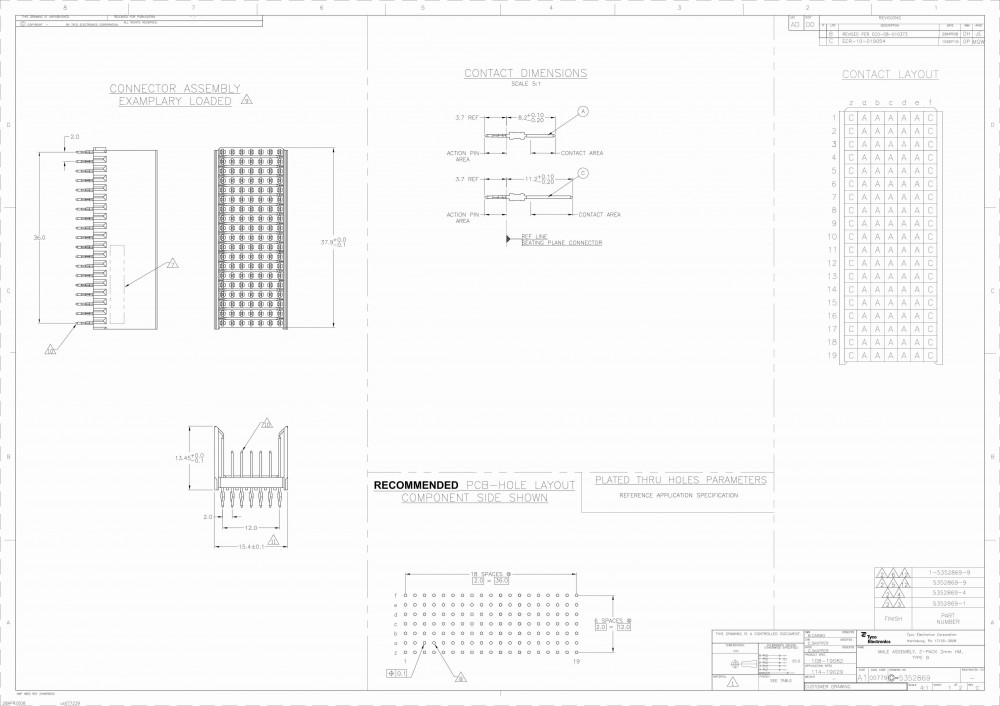 TE Connectivity 5352869-1 controlled drawing page 1