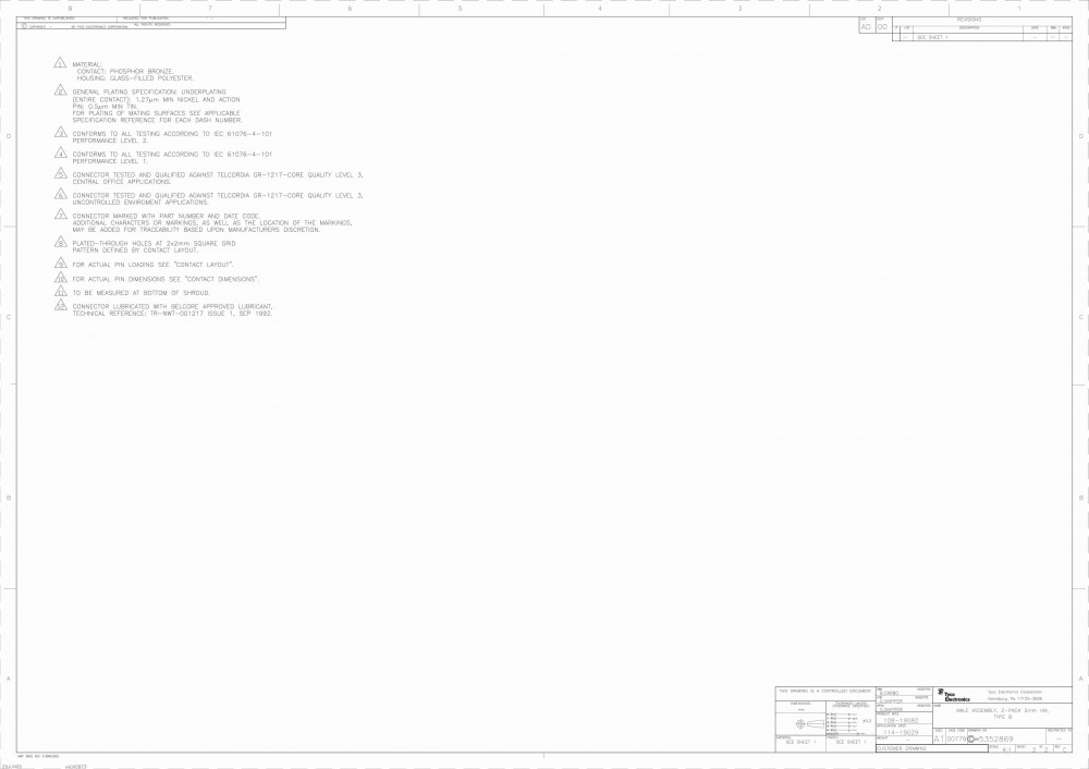 TE Connectivity 5352869-1 controlled drawing page 2