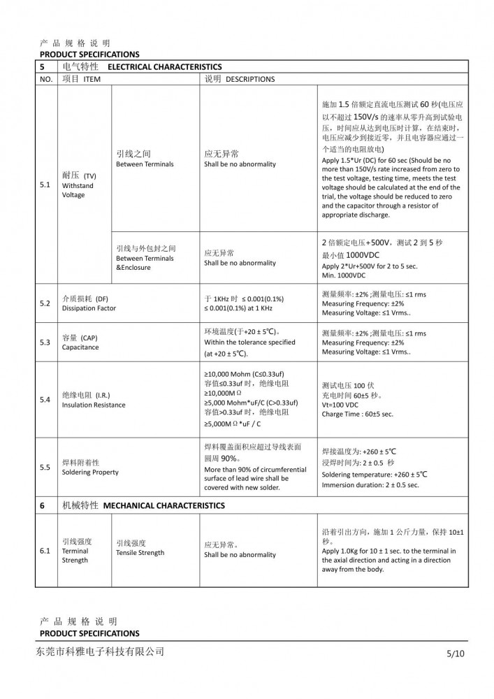 KYET MPBH223J3A1001 specification page 5