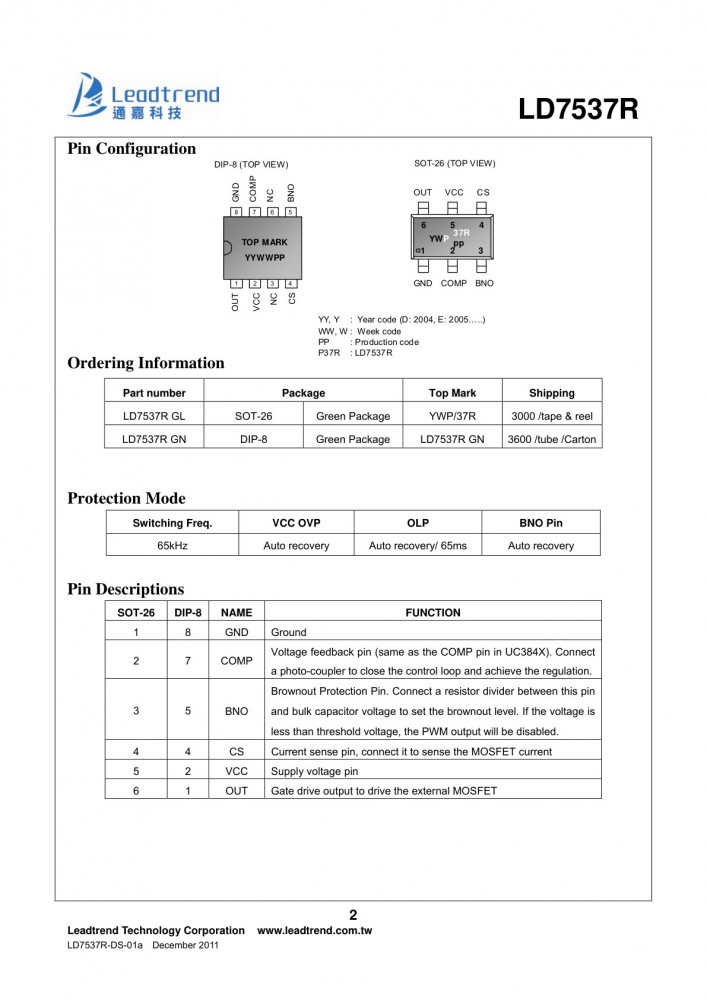 LD7537R datasheet page 2