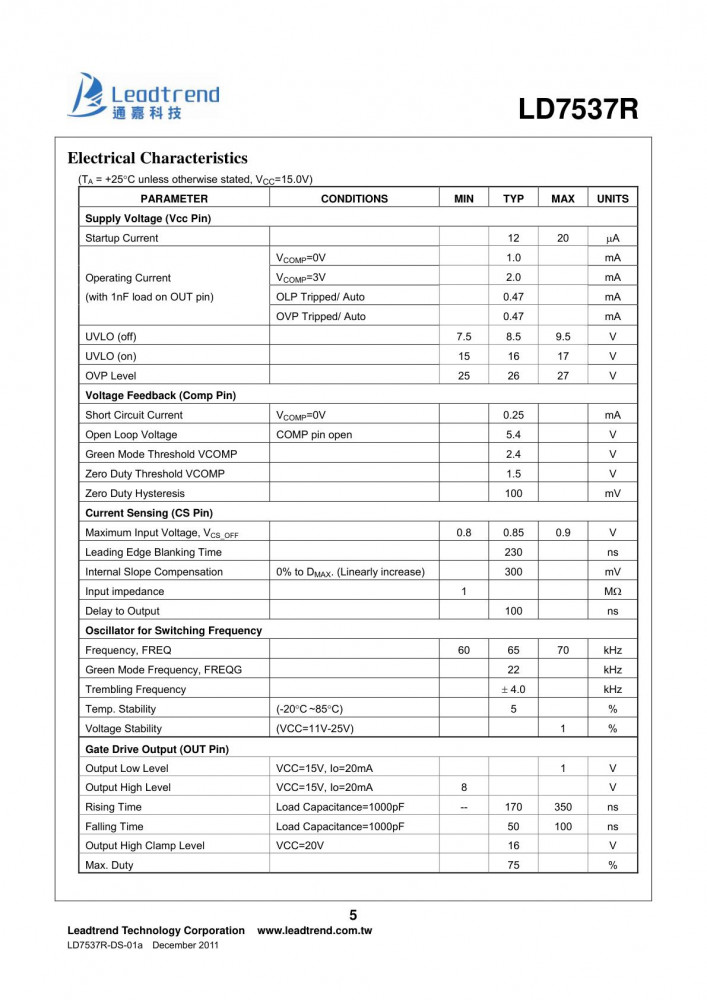 LD7537R datasheet page 5