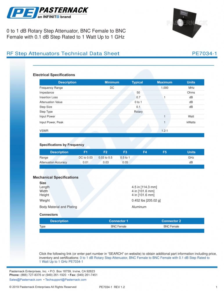 PE7034-1 technical document page 1