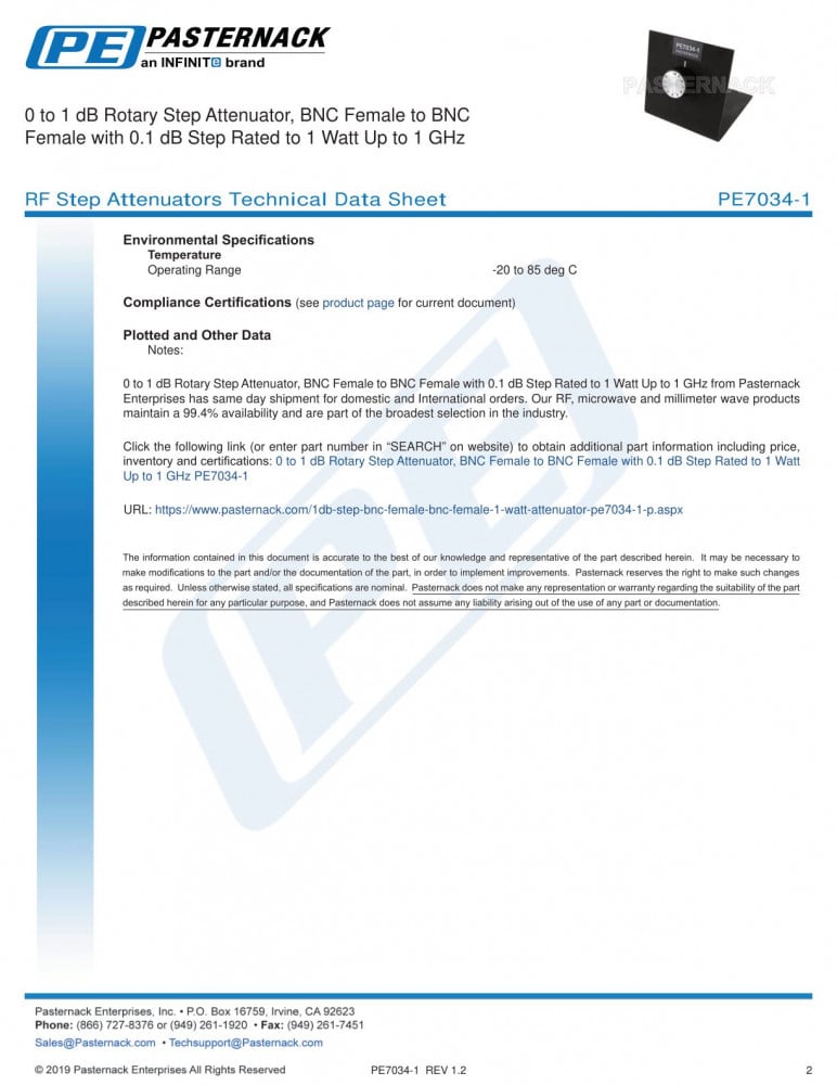 PE7034-1 technical document page 2