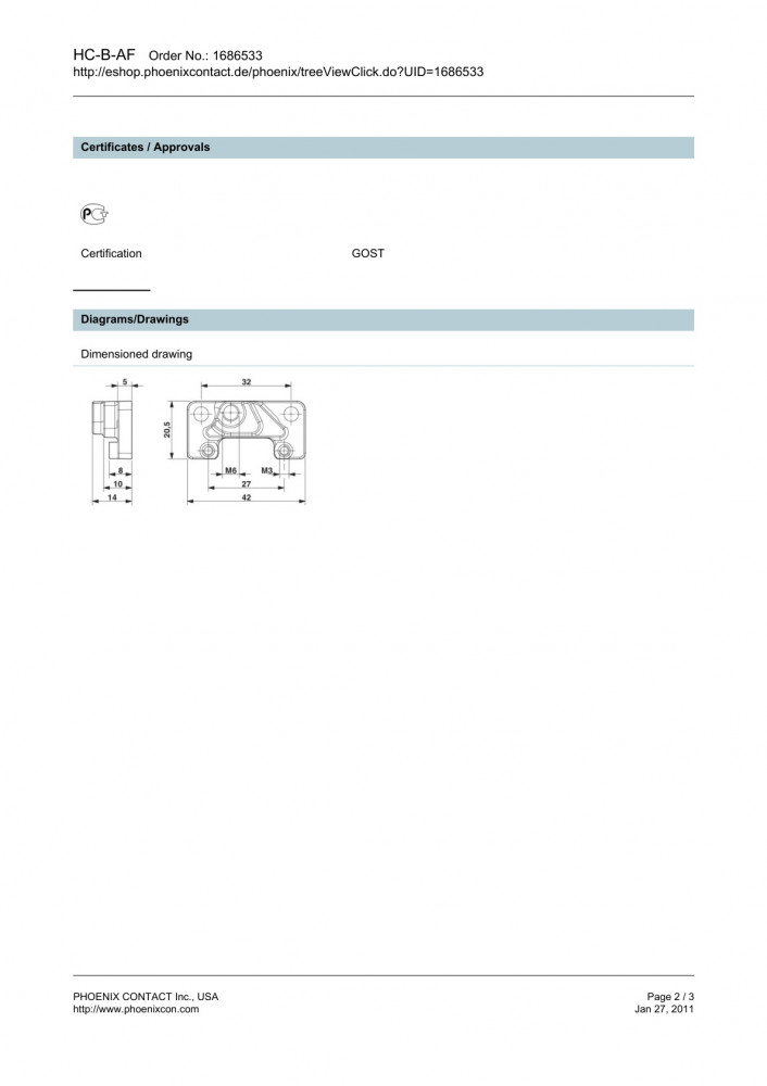 Phoenix Contact HC-B-AF technical data