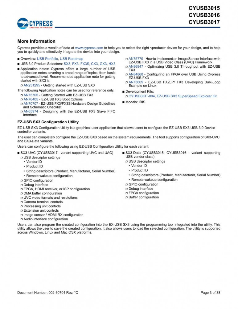 CYUSB3015-BZXI document page 4