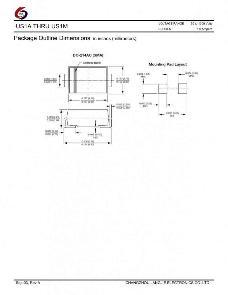 US1M datasheet page 3