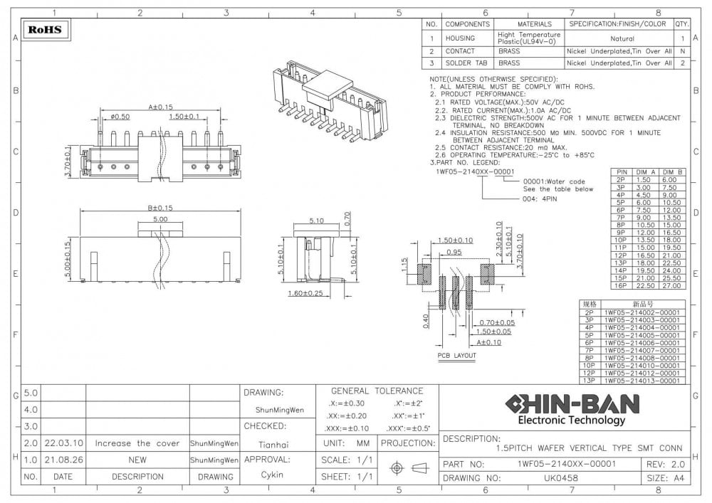 CHIN-BAN 1WF05-214006-00001 technical drawing