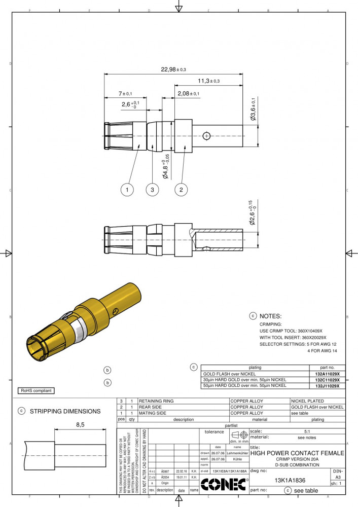 Amphenol 132C11029X technical document preview