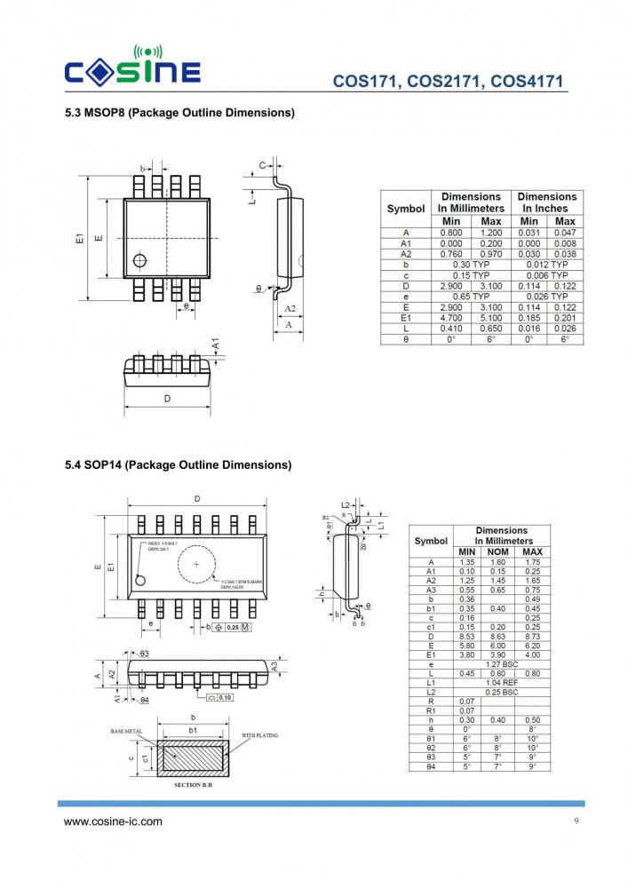 COS2171SRA datasheet page 9