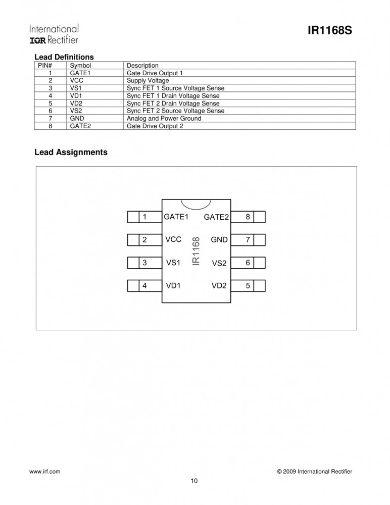 IR1168 datasheet page 10