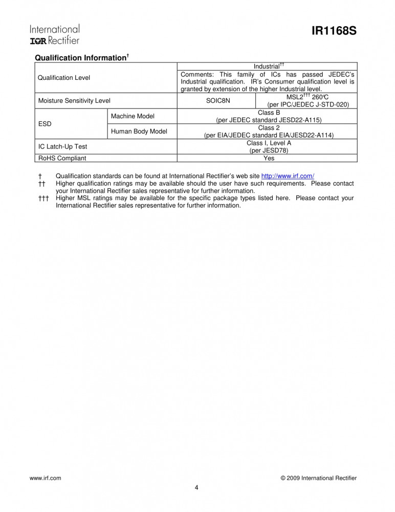 IR1168 datasheet page 4