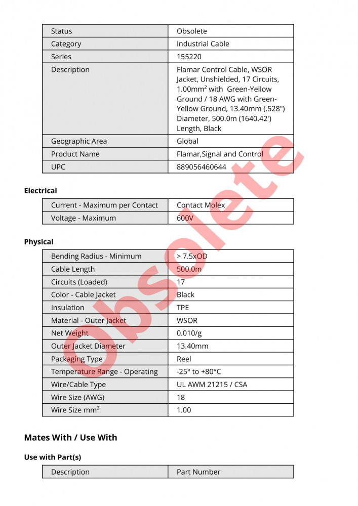Technical document page 2 for Molex 1552200200