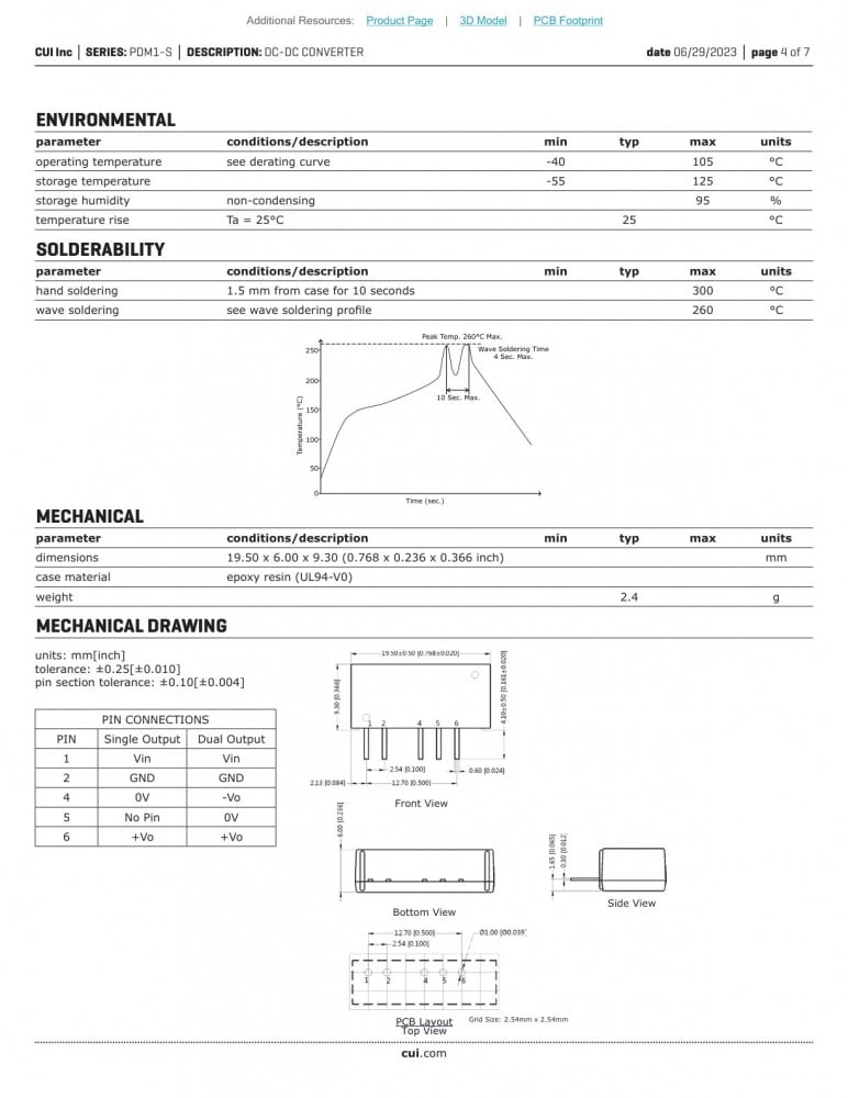 CUI PDM1-S datasheet page 4
