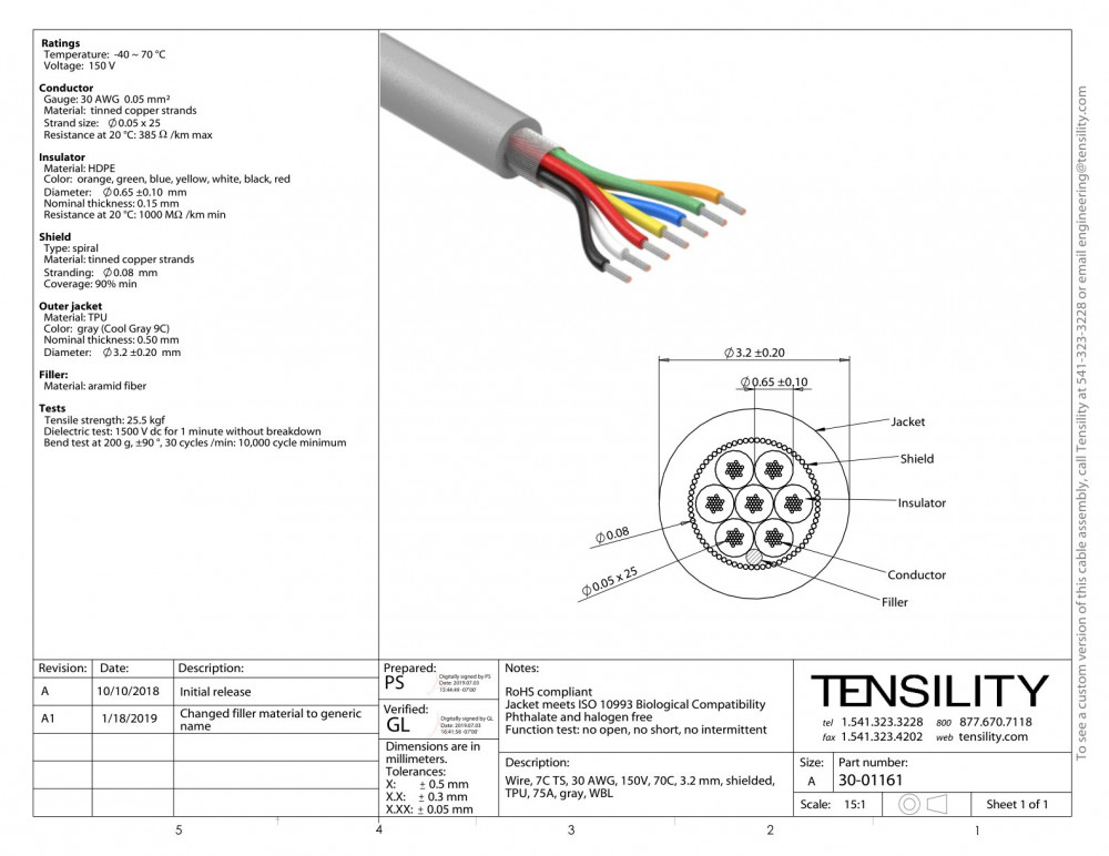 Tensility International 30-01161 product drawing