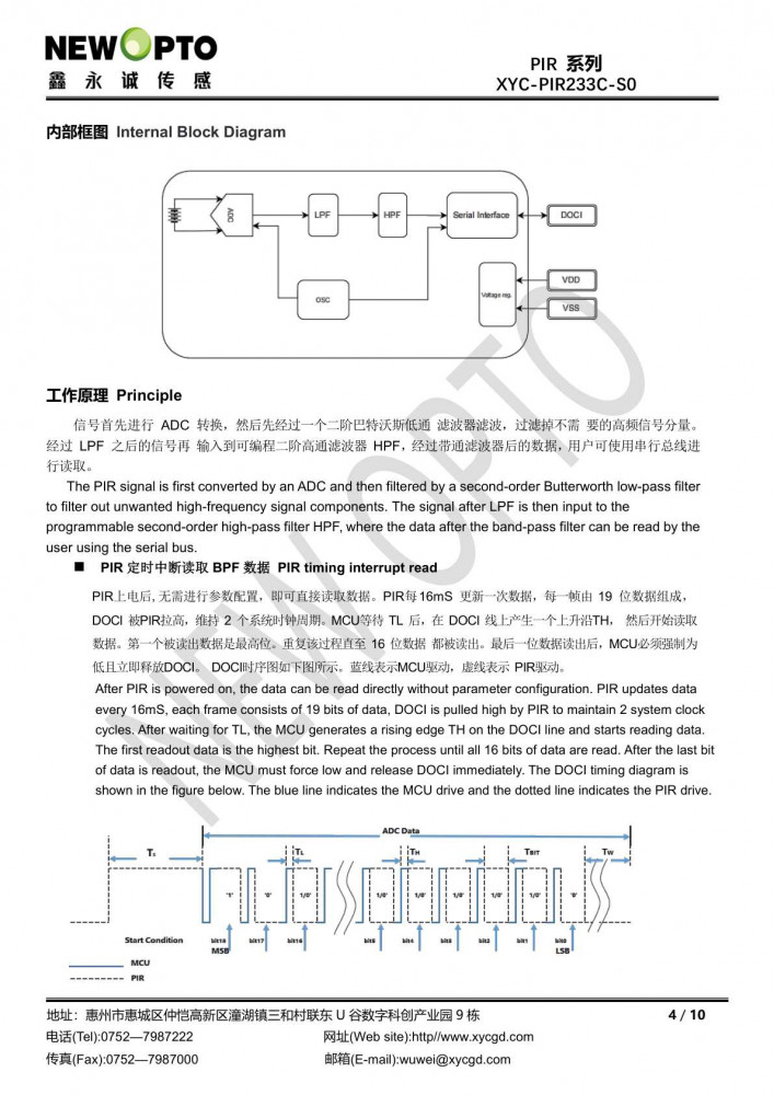 XYC-PIR233C-S0 datasheet page 4