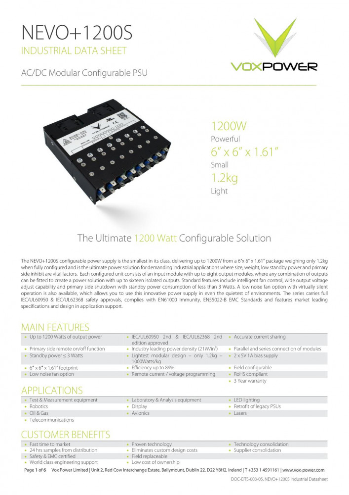 NEVO+1200S technical document page 1