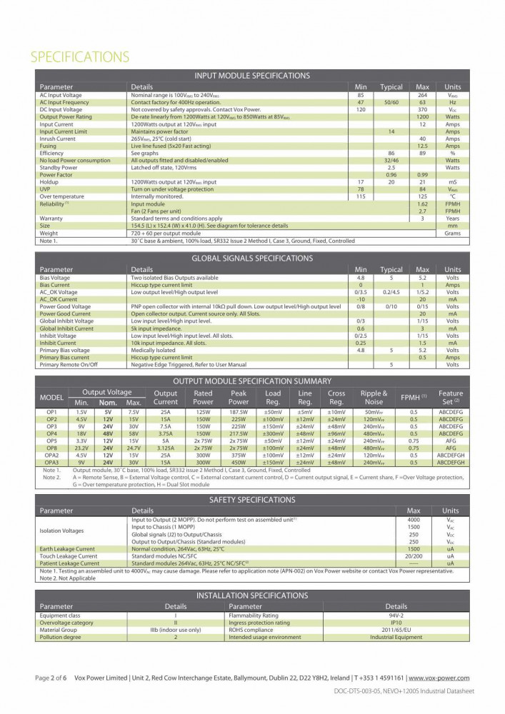 NEVO+1200S technical document page 2