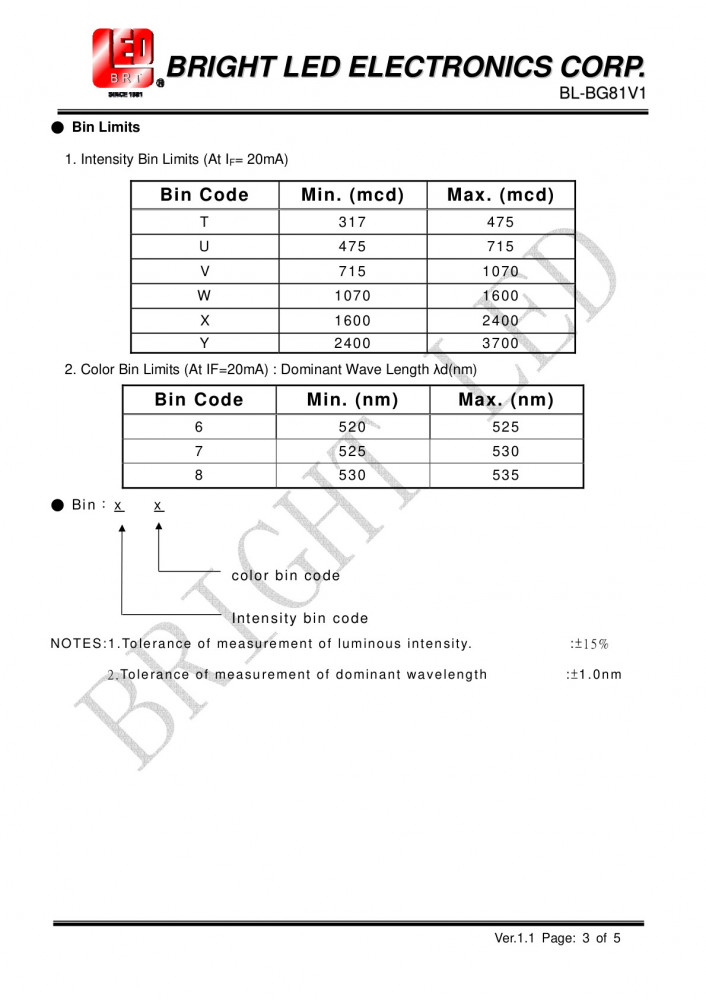 BL-BG81V1 datasheet page 3