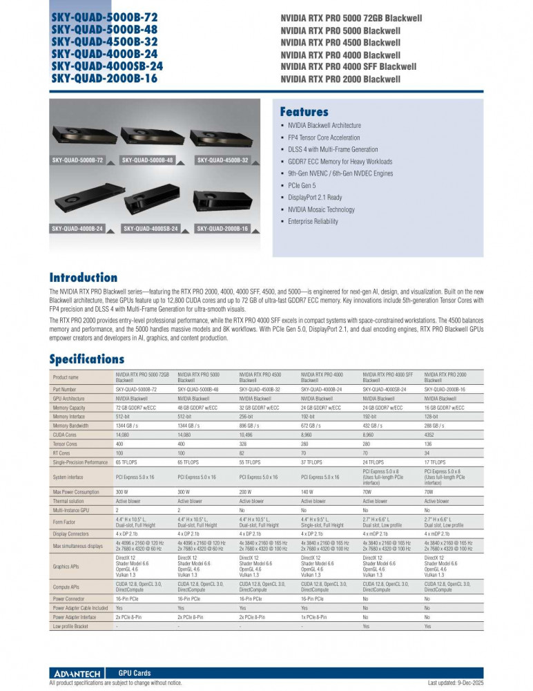 RTX PRO Blackwell product document preview