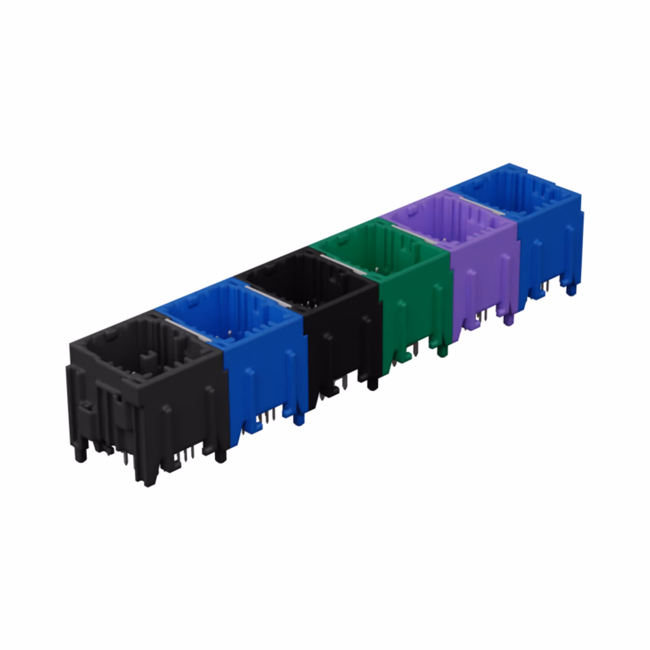 stAK50h 6 Bay Vertical Hybrid Header, 156 Circuits, Bay 1: 28 Circuits/Key 1/Dark Gray; Bay 2: 32 Circuits/Key 2/Blue; Bay 3: 25 Circuits/Key 3/Black; Bay 4: 12 Circuits/Key 2/Green; Bay 5: 32 Circuits/Key 4/Purple; Bay 6: 27 Circuits/Key 3/Blue; Tube for sale