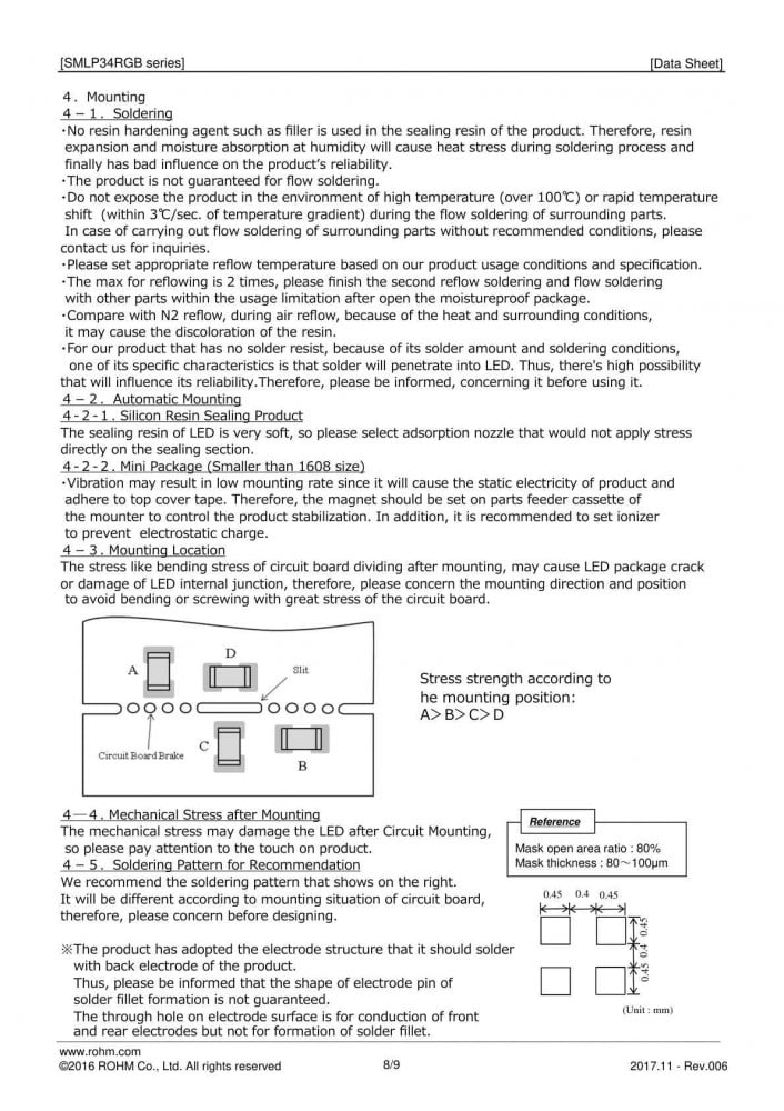 ROHM SMLP34RGB2W3A datasheet page 8