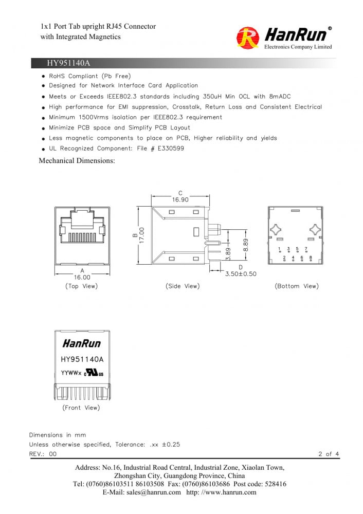 HY951140A technical document page 2